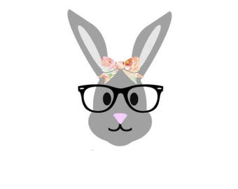 Bunny with glasses | Etsy