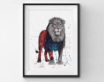 Abstract lion art | Etsy