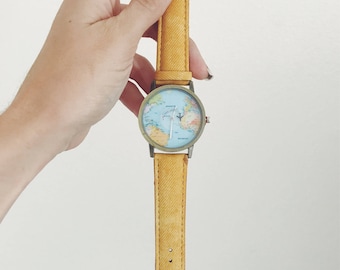 World map watch | Etsy