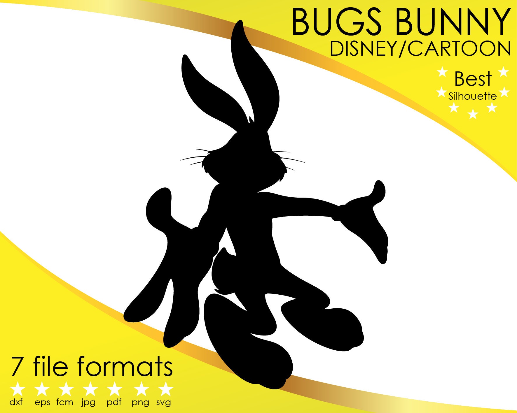 06 Silhouette Bugs Bunny Looney Tunes Disney Cartoon