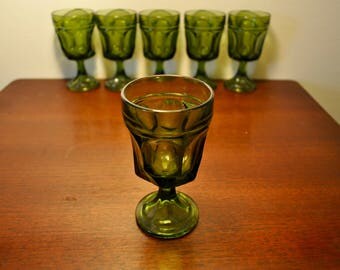 Green water goblets | Etsy