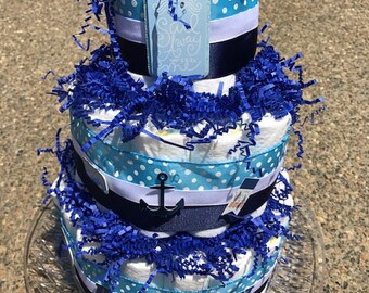 Nautical diaper cake | Etsy