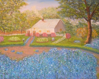 Bluebonnet painting | Etsy