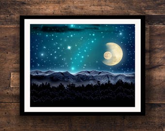 Night sky print | Etsy