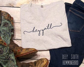 Hey Y'all Southern Quote Poster Modern Typographic