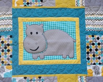 PDF Pattern Happy Hippo earflat hat Boy and Girl Sizes Newborn