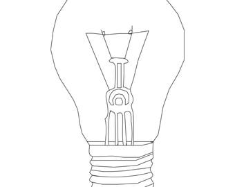 Light bulb print | Etsy