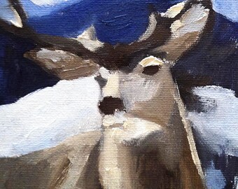 Elk painting | Etsy