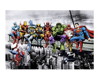 Superheroes poster | Etsy