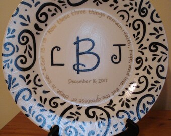 Monogram plate | Etsy