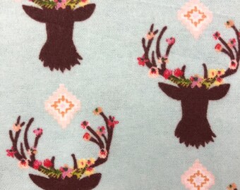Floral deer fabric | Etsy