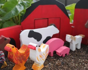 Wooden farm toys | Etsy