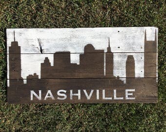 Nashville skyline | Etsy