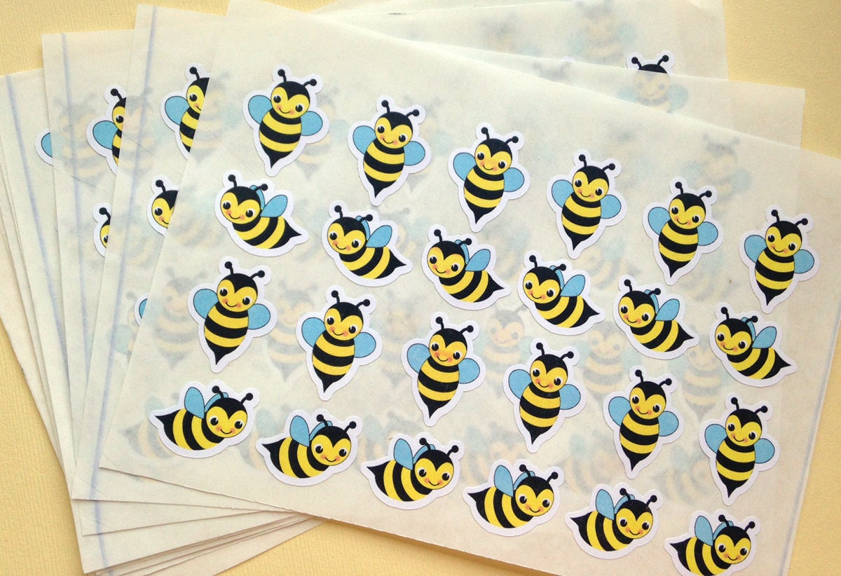 Bumblebee stickers tags/favors/scrapbooks