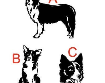 Border collie decal | Etsy