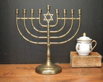 Star of David Menorah Candelabra 9 Lights Chanukah