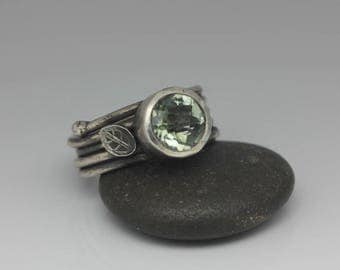 Prasiolite ring | Etsy