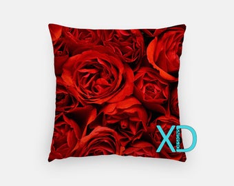 Red rose pillow | Etsy
