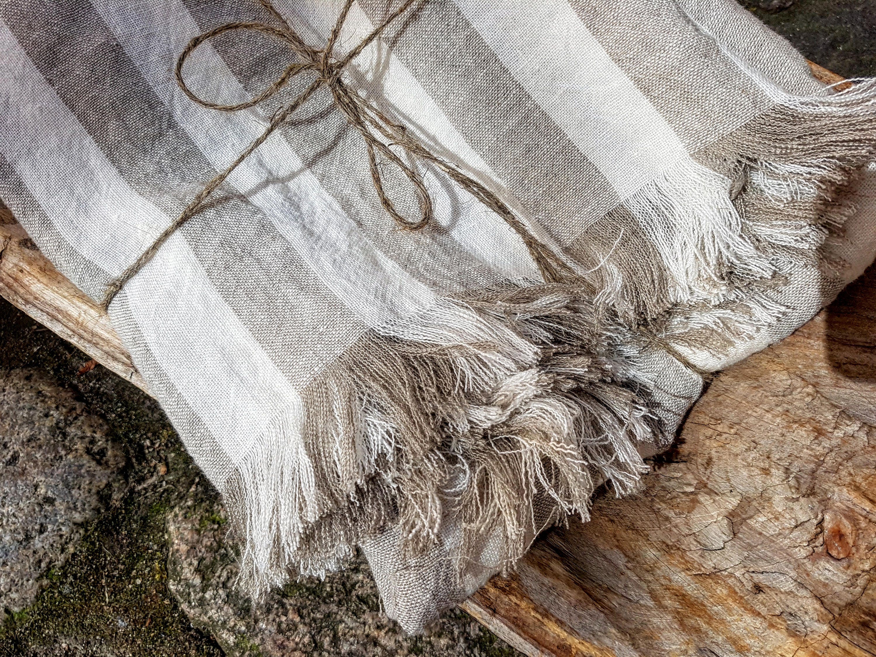 Striped linen blanket stonewashed linen blanket linen throw