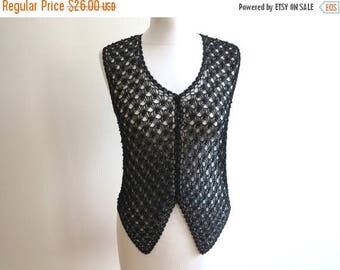 Black crochet vest | Etsy