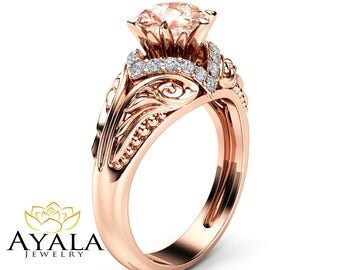 Ayala Jewelry Unique Engagement Ring Rose Gold by AyalaDiamonds