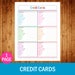 Credit Cards Instant Download PDF Printable