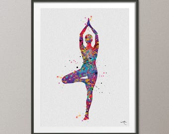 Yoga Poster Set Yoga Watercolor Yoga Art wall decor YOGA PRINT
