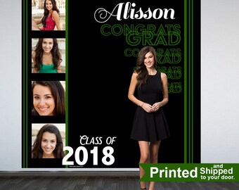 Graduation Elegancce Photo Personalize Backdrop Congrats
