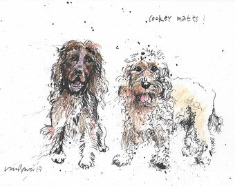 Cockapoo art | Etsy