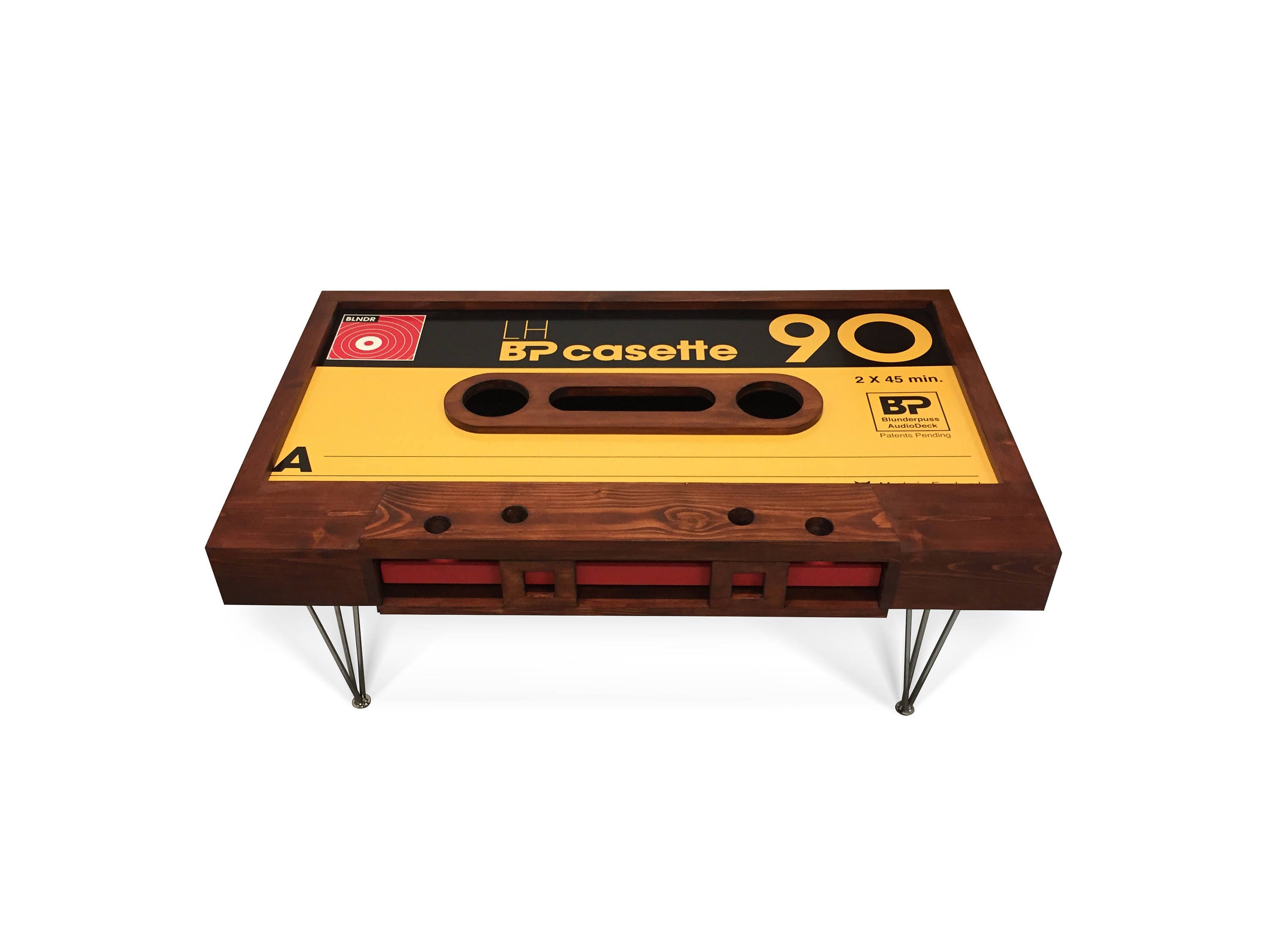 Handmade Cassette Tape Table With Storage Customisation