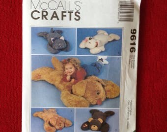 McCalls 9616 Fuzzy Friends Animal Pillow Shams Pattern Dog