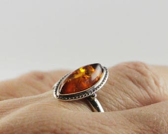 Amber ring | Etsy