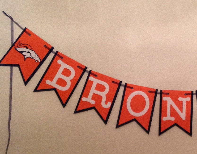 Denver Broncos Banner inspired Birthday Wedding Anniversary