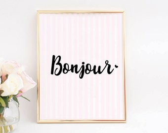Bonjour sign | Etsy
