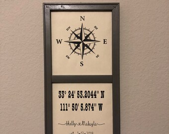 Coordinates sign | Etsy