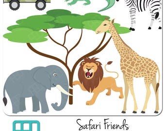 Safari clipart safari animals lion monkey giraffe zebra