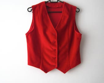 Red velvet vest | Etsy