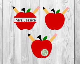 Teacher monogram svg | Etsy