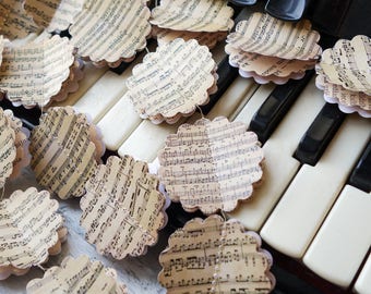 Sheet music garland | Etsy