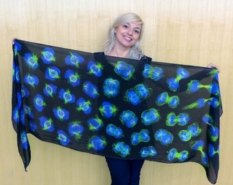 Blue Mitosis Silk Scarf
