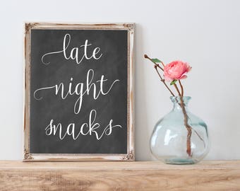 Wedding Late Night Snack Snack Bar Sign Printable Reception