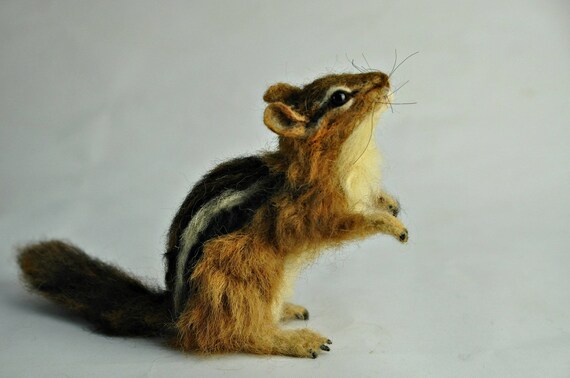 Needle Felted Animal. Chipmunk. Made to custom order