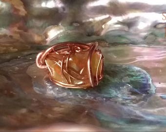 Fire opal ring | Etsy