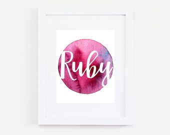 Ruby name art | Etsy