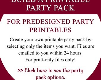 Printable party pack | Etsy