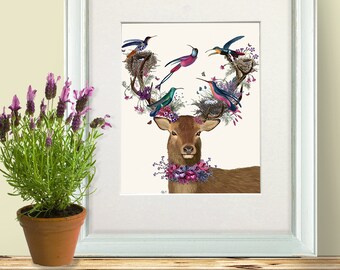 Deer head art | Etsy