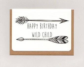 Hippie birthday card | Etsy