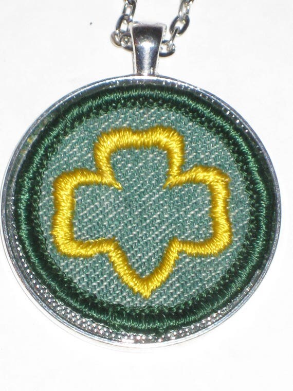 Junior Girl Scout My Trefoil Badge Necklace Original Fifties