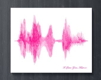 I Love You Art Print Gift Sound Wave & Voice Art Poster