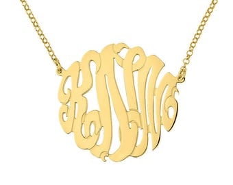 Monogram necklace | Etsy